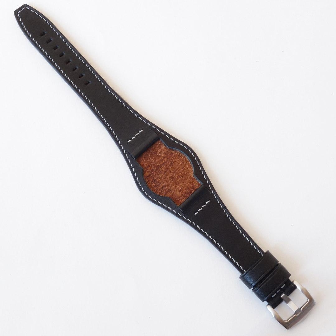 Bund Watch Strap, Cuff, leather watchband - Leoni straps
