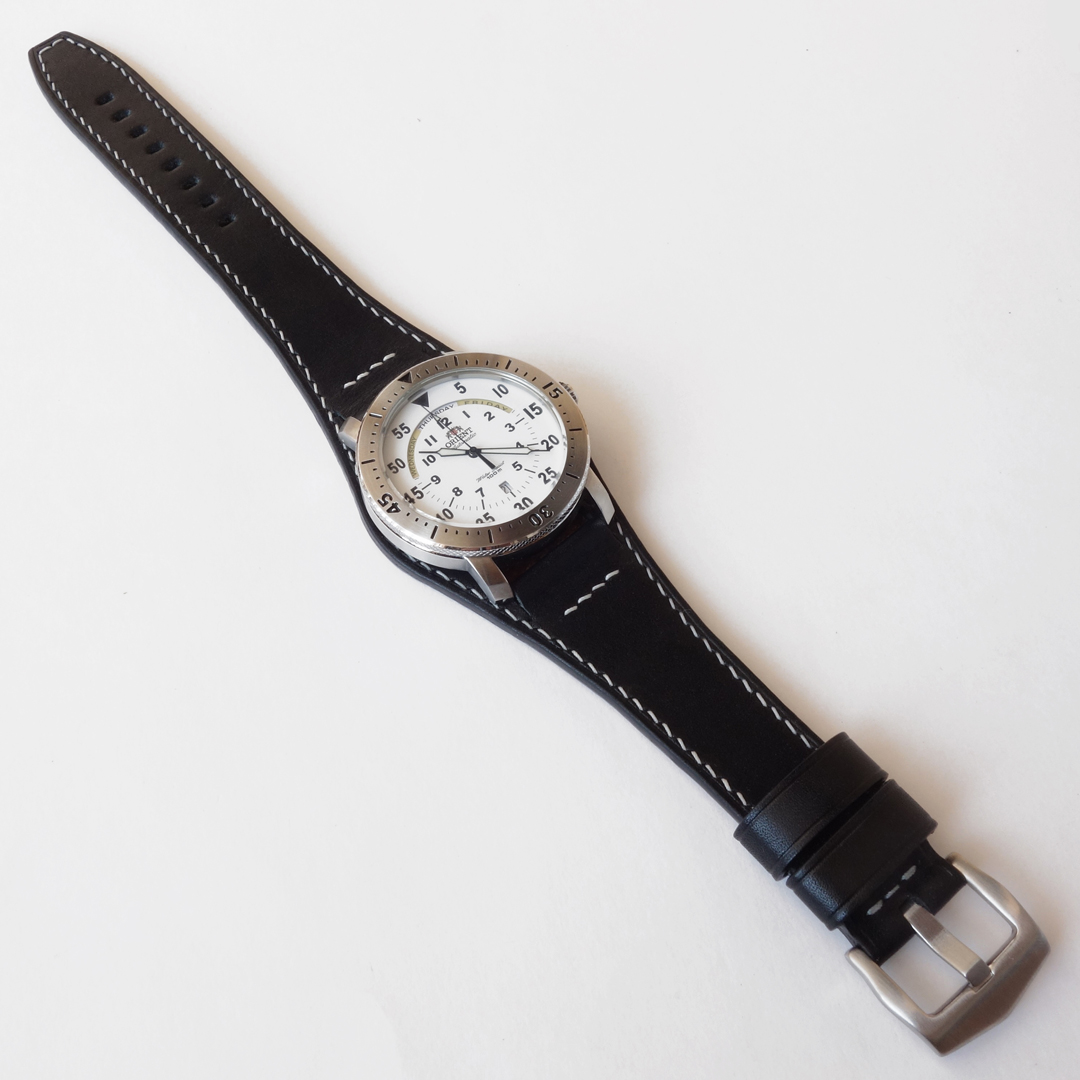 Bund Watch Strap, Cuff, leather watchband - Leoni straps
