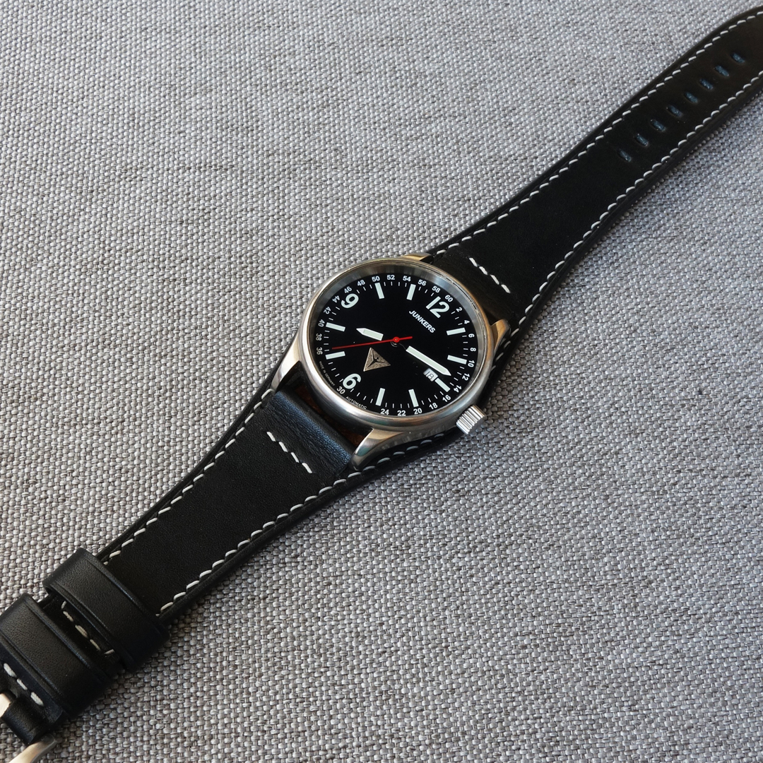 Bund Watch Strap, Cuff, leather watchband - Leoni straps