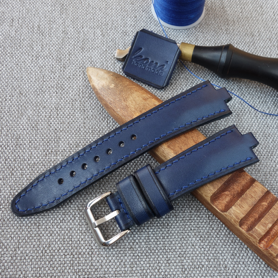Blue Watch Strap for Bvlgari Diagono, Aluminium - Leoni straps