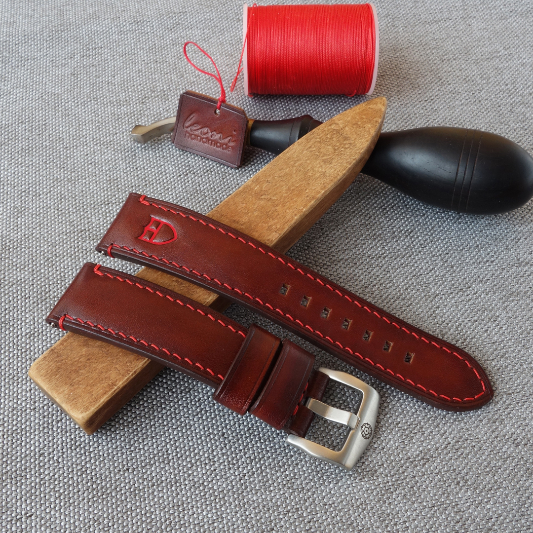 Watch strap for Tudor, mahogany color - Leoni straps
